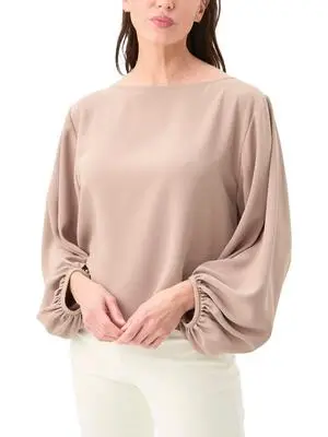 Trina Turk Ursa 2 Boat Neck Top - Boudoir Beige