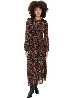 Hill House Home The Rosely Maxi Dress - Palampore Floral/black