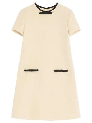 Valentino Garavani Wool-blend Mini Dress - Beige