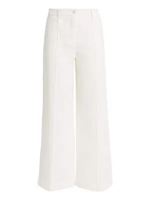Eleventy Cotton-blend Pleated Trousers - White