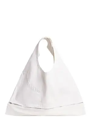 Issey Miyake Cotton Canvas Sculptural Shoulder Bag - White
