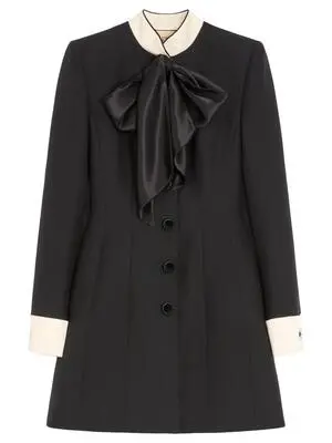 VALENTINO Wool-Silk Crepe Mini Shirt Dress