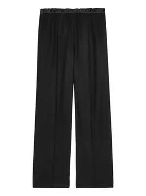 VINCE Satin-Trim Straight-Leg Trousers