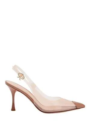 GIANVITO ROSSI Diana 85 Patent Leather And Pvc Slingback Pumps - Beige