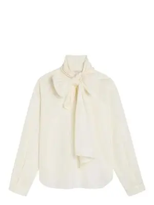 FORTE_FORTE Bow-Detail Taffeta Shirt