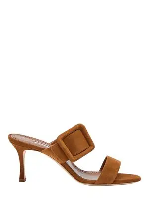 MANOLO BLAHNIK Gable 70 Buckle-Embellished Mules