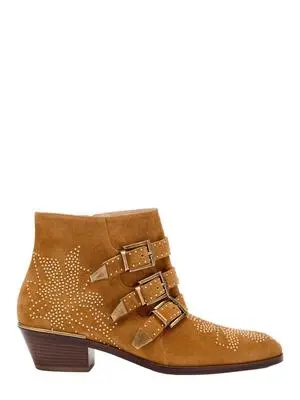 Chloé Susanna 40 Stud-embellished Ankle Boots - Tan