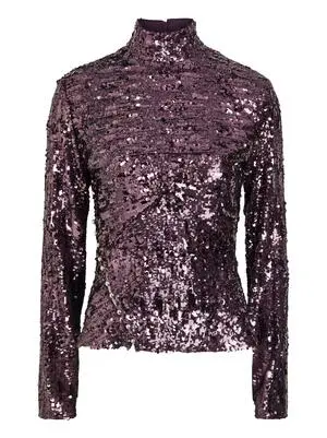 Rabanne Sequin-embellished Chiffon Top - Purple