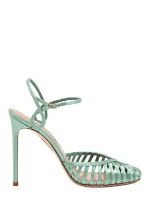 AQUAZZURA Sweet Surrender 105 Satin Pumps - Green
