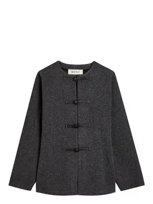 RÓHE Mandarin Wool Jacket - Grey