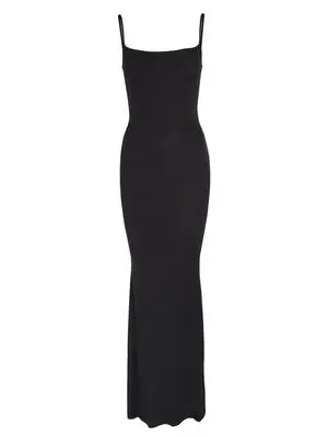 SKIMS Ribbed Stretch-modal Maxi Dress - Black