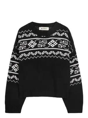RÓHE Fair Isle Wool Jumper - Black