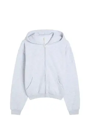 SKIMS Cotton-blend Zip-up Hooded Sweatshirt - Light Grey