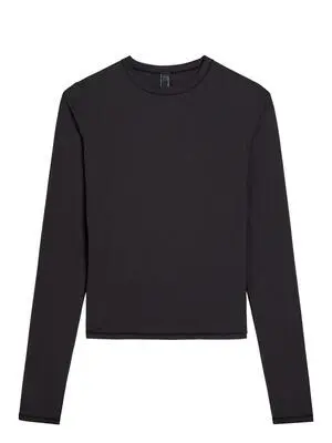 SKIMS Stretch-jersey Long Sleeve T-shirt - Black