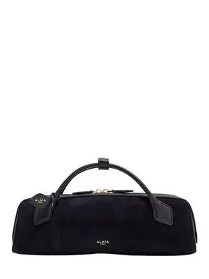 Alaïa Le Teckel Suede Clutch Navy