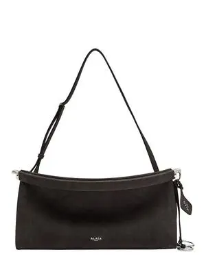 Alaïa East West Medium Nubuck Shoulder Bag - Dark Grey
