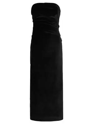 Tove Sabella Draped Velvet Midi Dress - Black