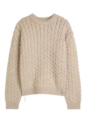Axel Arigato Nolan Cable-knit Wool-blend Jumper - Beige