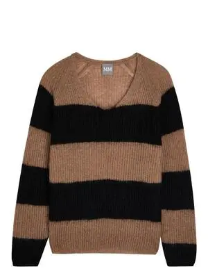 Max Mara Ricetta Striped Open-knit Jumper - Camel