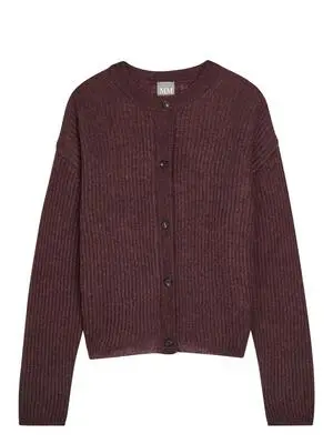 Max Mara Meandro Ribbed Open-knit Cardigan - Burgundy