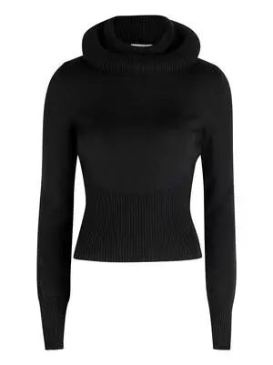 Alaïa Hooded Wool-knit Jumper - Black