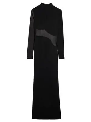 Alaïa Paneled Mesh Maxi Dress - Black