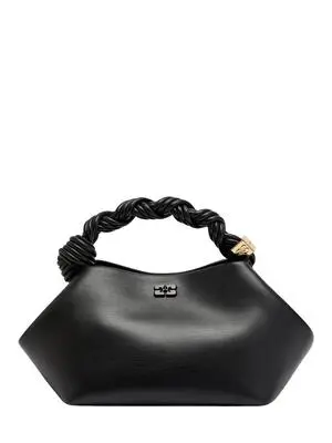 GANNI Small Leather Top Handle Bag - Black