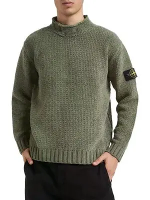 Stone Island 5100019 Textured Roll-neck Knitwear - Green