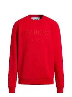 Iceberg Cotton Sweatshirt With Appliqués And Embroidered Logo - Red