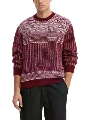 Armani Exchange Patterned Crew-neck Sweater - Red