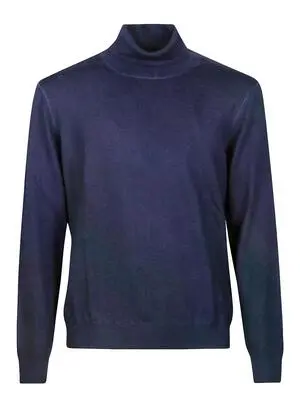 FAY Turtleneck Wool Sweater - Blue