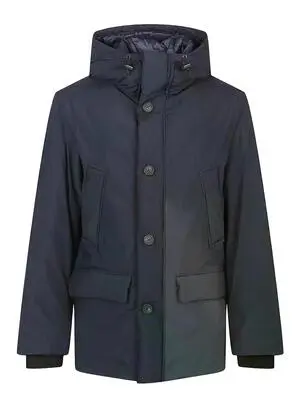 WOOLRICH Woolrich Hooded Button-Fastening Melton Coat