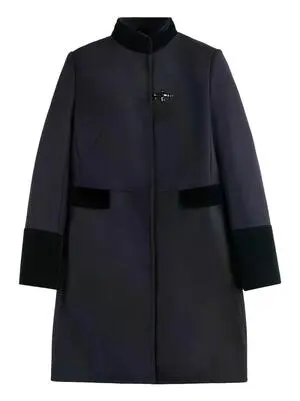 FAY Velvet-trimmed Coat - Blue