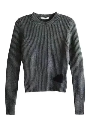 Cecilie Bahnsen Ribbed Appliqué Sweater - Grey