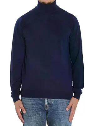 John Smedley Cherwell Ribbed Turtleneck Sweater - Blue