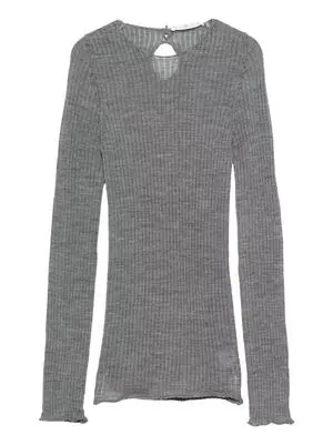 3311 Ribbed Cut-Out Knitted Top