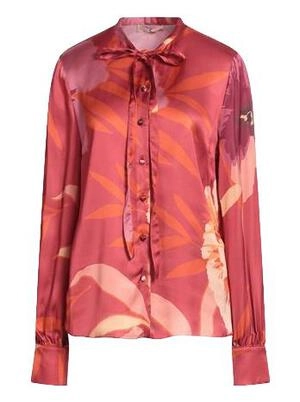 TWINSET Floral-print Satin Shirt - Brick