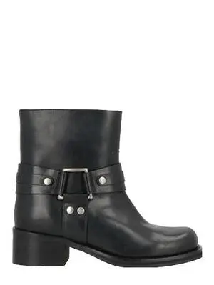 TWINSET Ankle Boots In Calfskin Leather - Black
