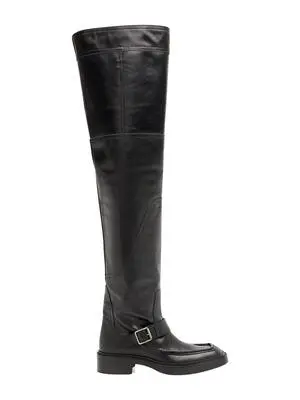 Saint Laurent Joe Smooth Leather Over-the-knee Boots - Nero