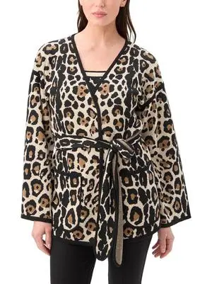 Trina Turk Wright Leopard Print Tie-front Cardigan - Multi
