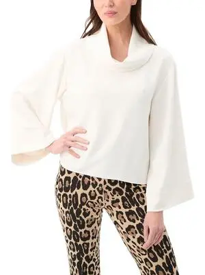Trina Turk Staged Folded Neckline Top Winter White