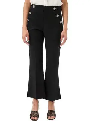 Trina Turk Cropped Flare Leg Pant - Black