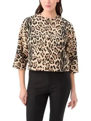 Trina Turk Critique Cropped Leopard Jacket - Multi