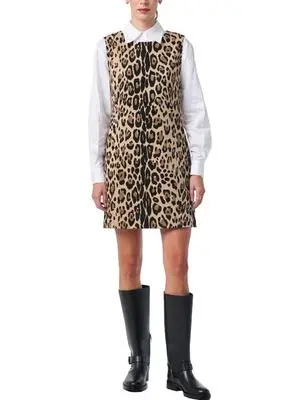 TRINA TURK Adapted Leopard Shift Mini Dress