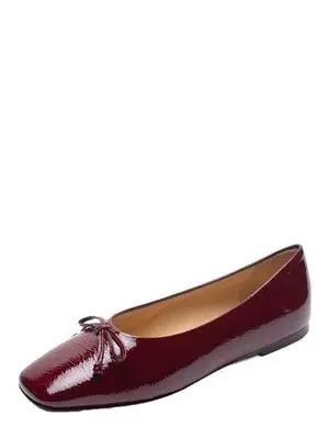 BELLS & BECKS Felicia Square Toe Ballerina Flat - Burgundy
