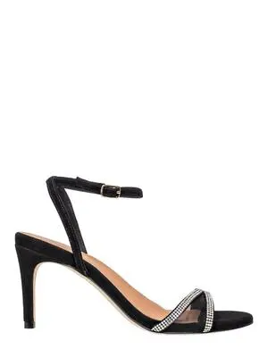 JOAN OLOFF SHOES Fame Ankle Strap Heel - Black