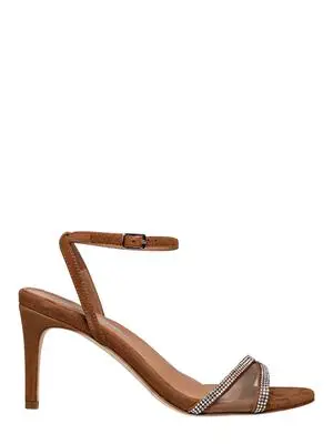 JOAN OLOFF SHOES Fame Ankle Strap Heel - Whiskey