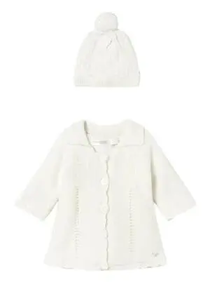 MAYORAL Knit Coat With Hat - Ivory