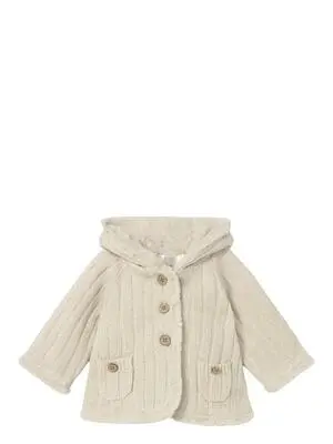 MAYORAL Knitted Jacket With Faux Fur - Beige