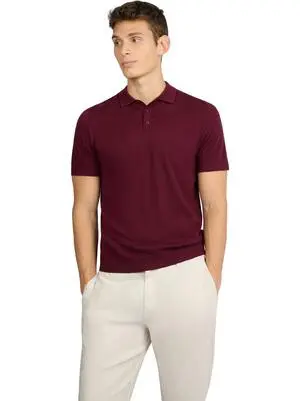 Onia Extra Fine Merino Wool Polo Port Wine